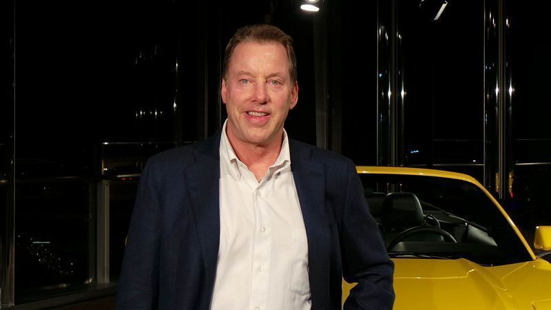 The all new Mustang stamped with the pony on top of Burj Khalifa